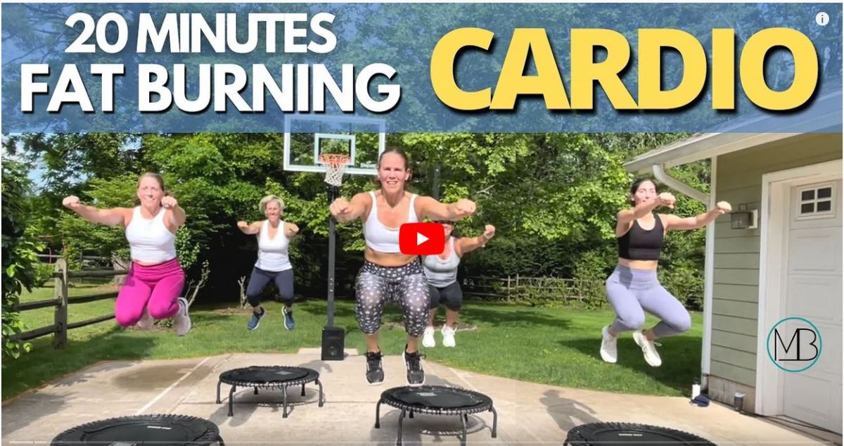 20 MIN Fat Burning Cardio Trampoline | Intermediate Rebounder Workout ...