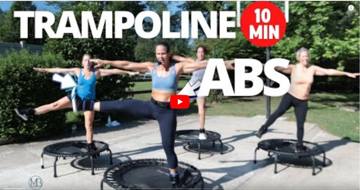 10 MIN Trampoline Cardio CORE Workout | Rebounder ABS with Ankle ...
