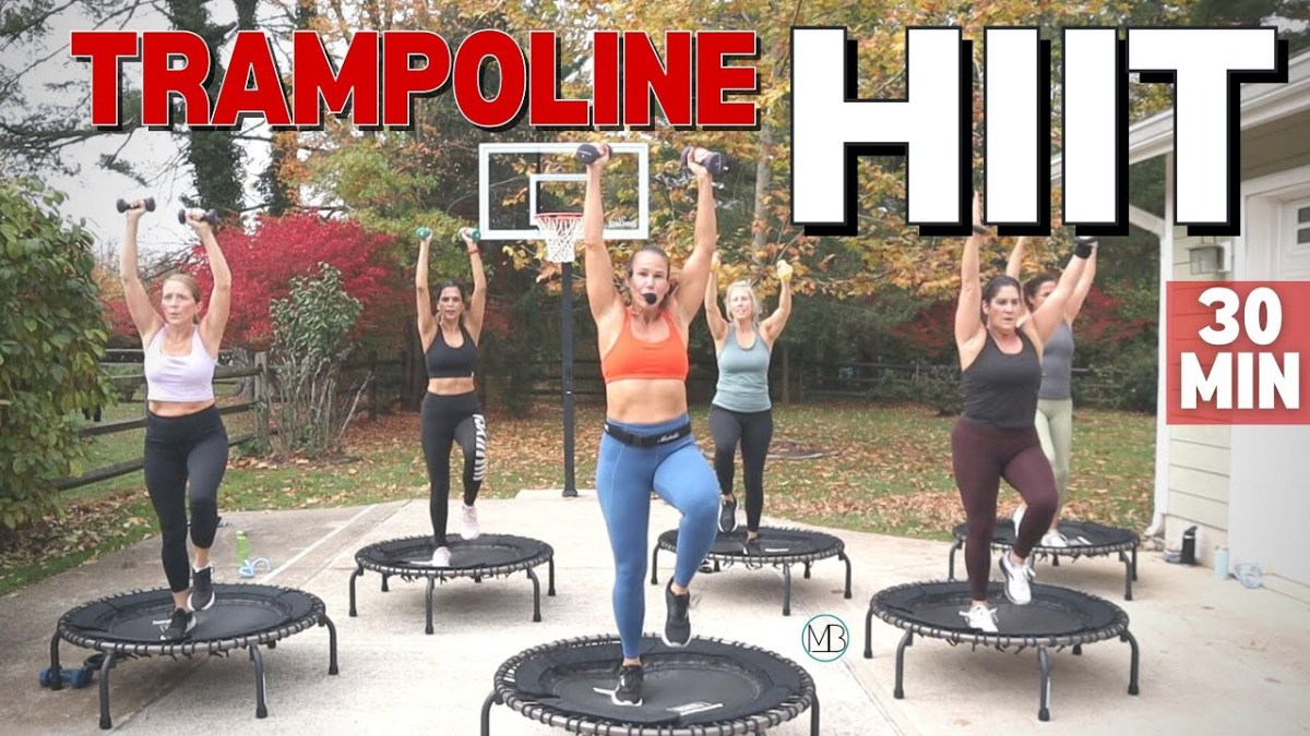 30 MIN HIIT Mini Trampoline Cardio Sculpt | At Home Fat Burn Workout ...