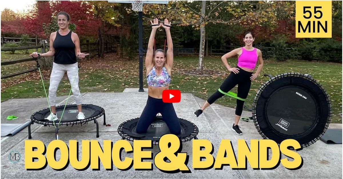 BOUNCE & BANDS Trampoline Cardio and Strength | at Home Rebounder ...